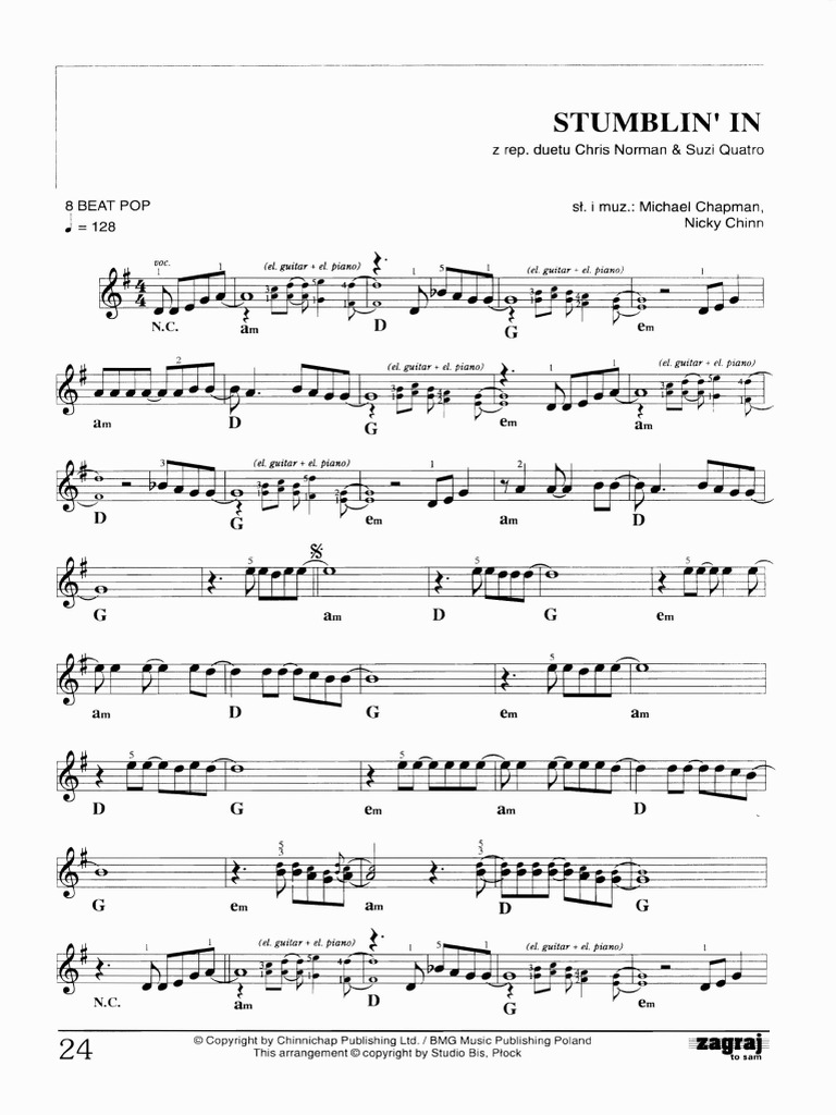 Stumblin' In: Lyrics and Chords | PDF | Sound Recording | Songs Written