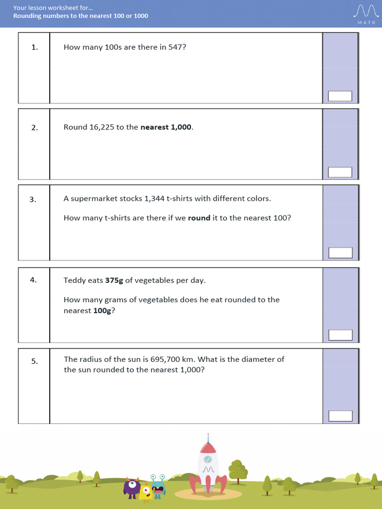 Rounding Numbers To The Nearest 100 or 1000 | PDF