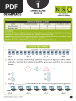 IMO 2025 Class 1 Sample Paper | PDF | Reason | Mathematics