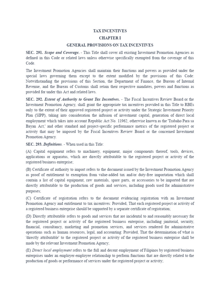 Overview of Tax Incentives Regulations | PDF | Tax Deduction | Expense