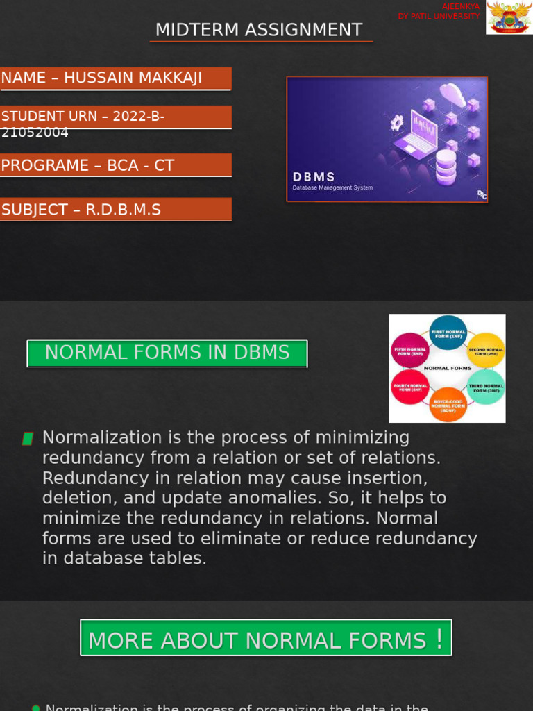 Normal Forms in DBMS | PDF