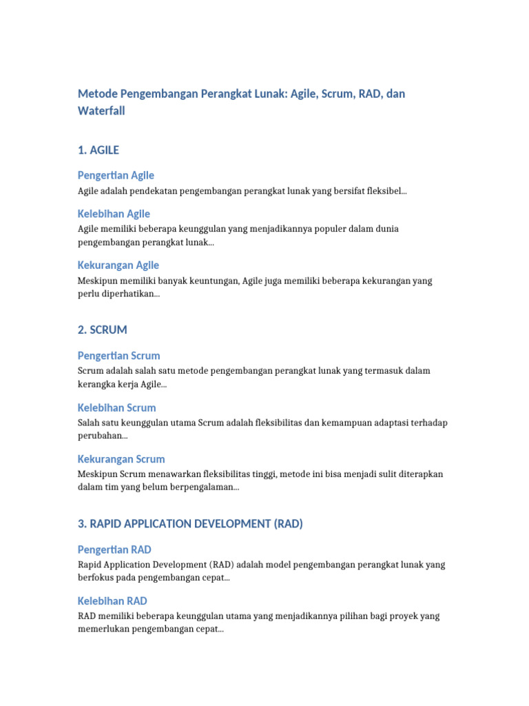 Metode Pengembangan Perangkat Lunak | PDF