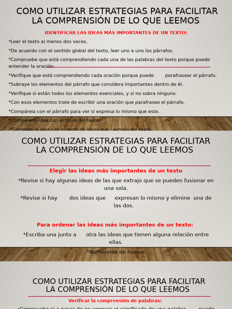 Como Utilizar Estrategias para Facilitar La Comprensión de | PDF