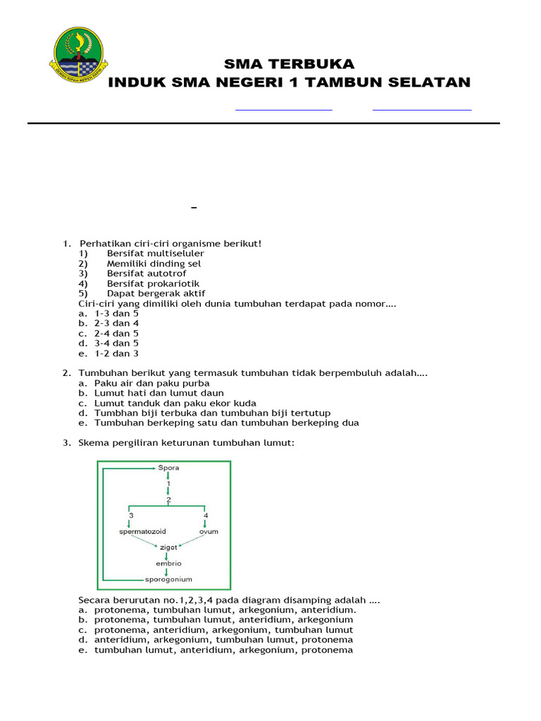 STS BIOLOGI KELAS X GENAP 2024-2025 | PDF