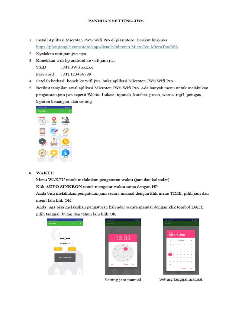 Panduan Setting JWS - Mesin Microten | PDF