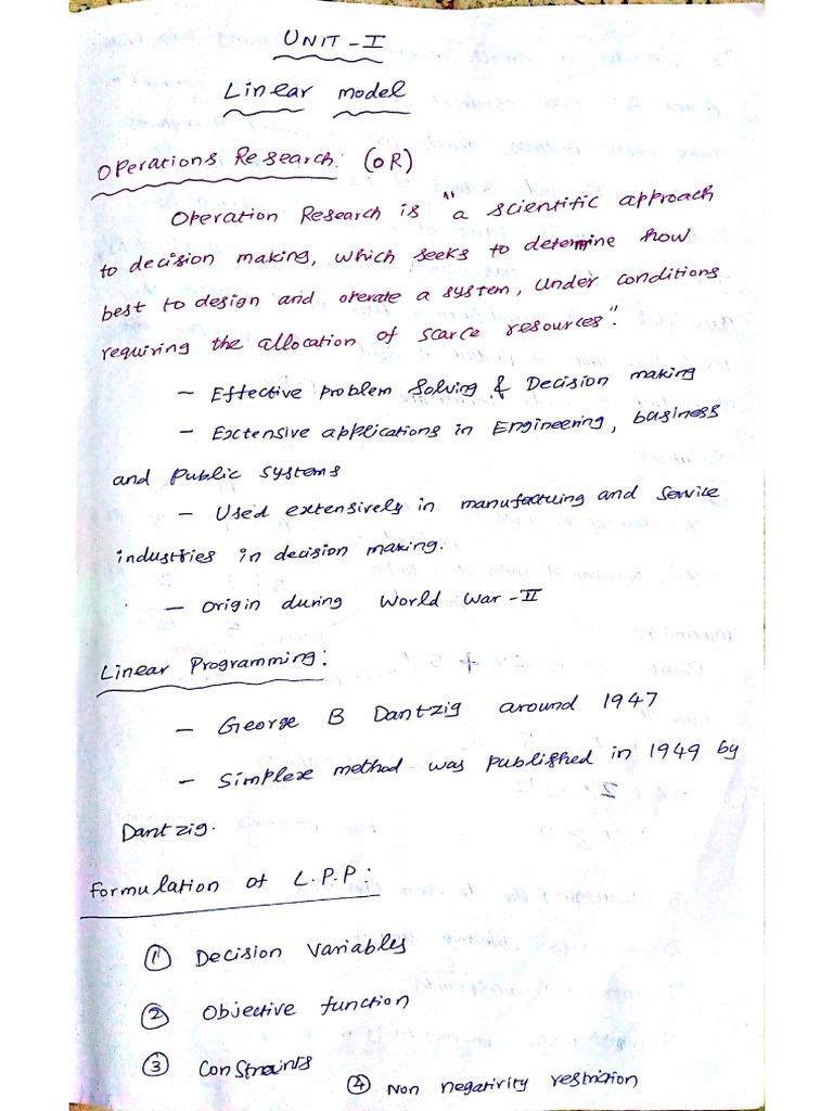 Unit 1 - Linear Programming | PDF