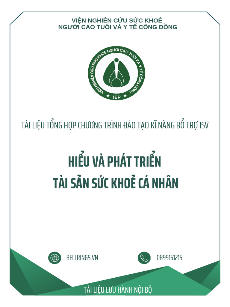 Hiểu Và Phát Triển Tài Sản Sức Khoẻ Cá Nhân: Tài Liệu Tổng Hợp Chương ...