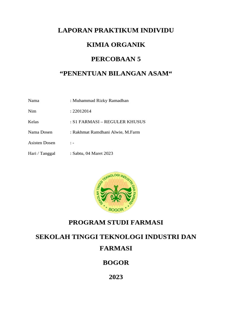 Laporan Praktikum Kimor Rama Perc 5 | PDF