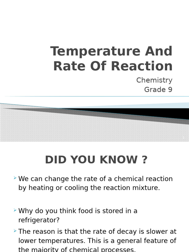 Temperature's Impact on Reaction Rates | PDF | Reaction Rate | Chemical ...