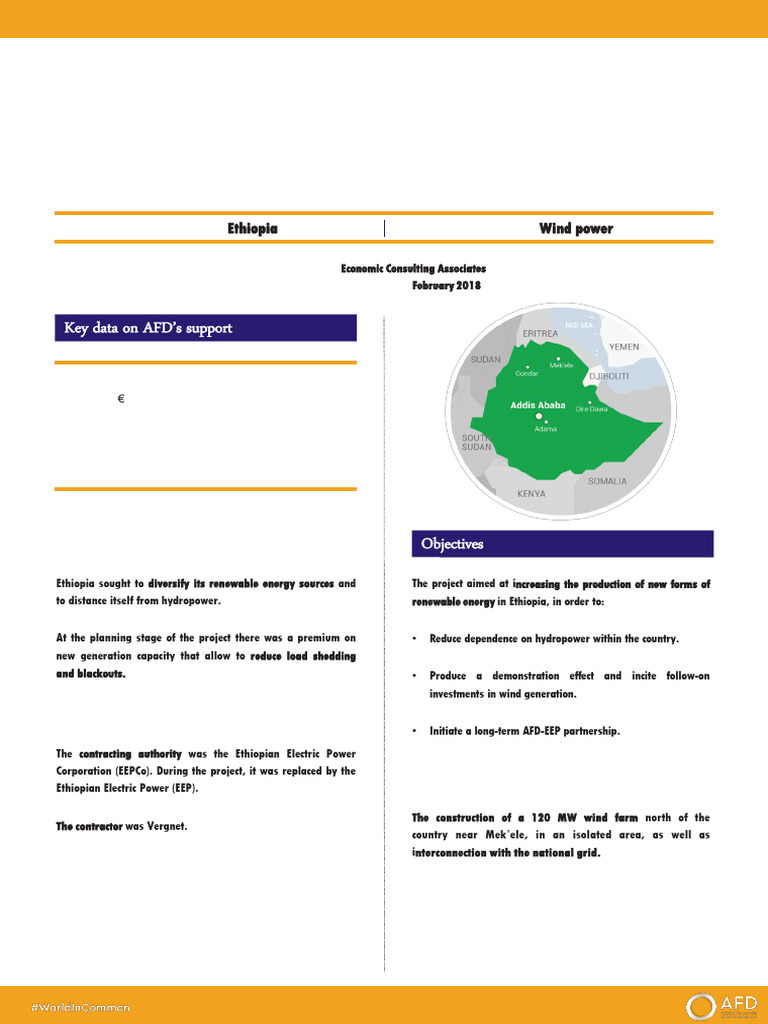Wind Energy Development in Ethiopia | PDF | Wind Power | Wind Farm