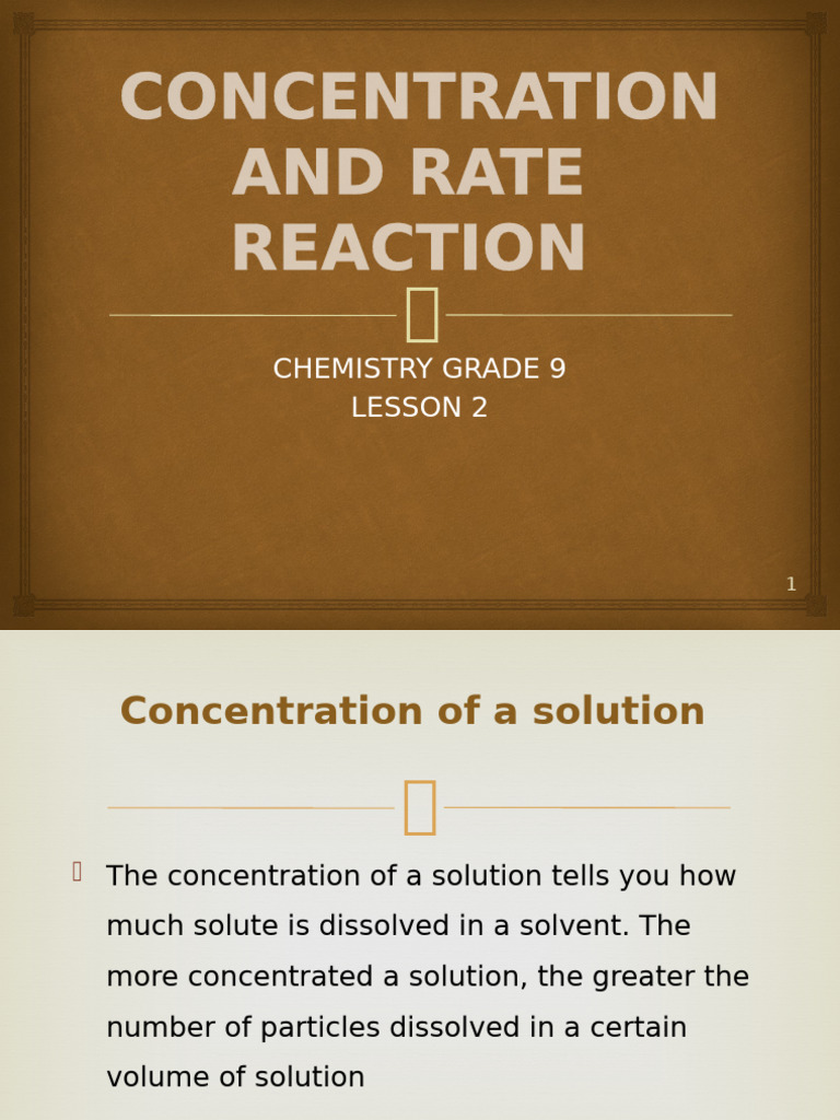 Rate of Reaction & Concentration 2 | PDF | Reaction Rate | Chemical ...