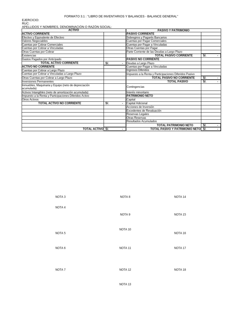 Plantilla formatos contables | PDF | Activo fijo | Valor neto