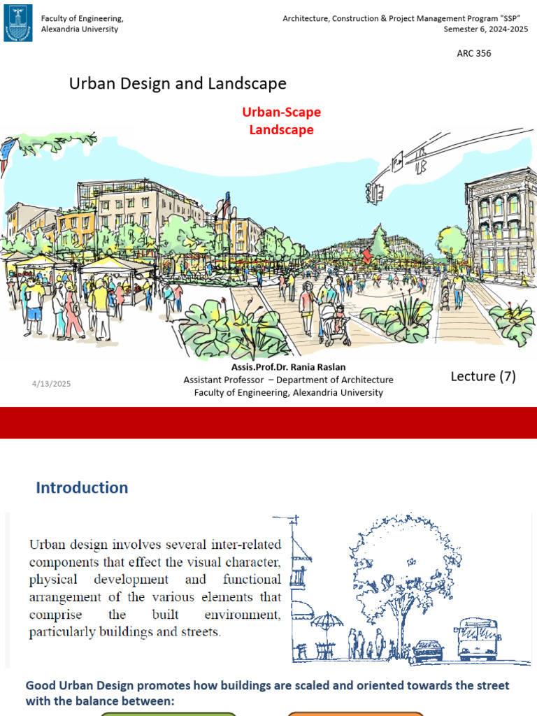 Lecture 7 Urban - Design Elements Hardscape | PDF | Lighting | Urban Design