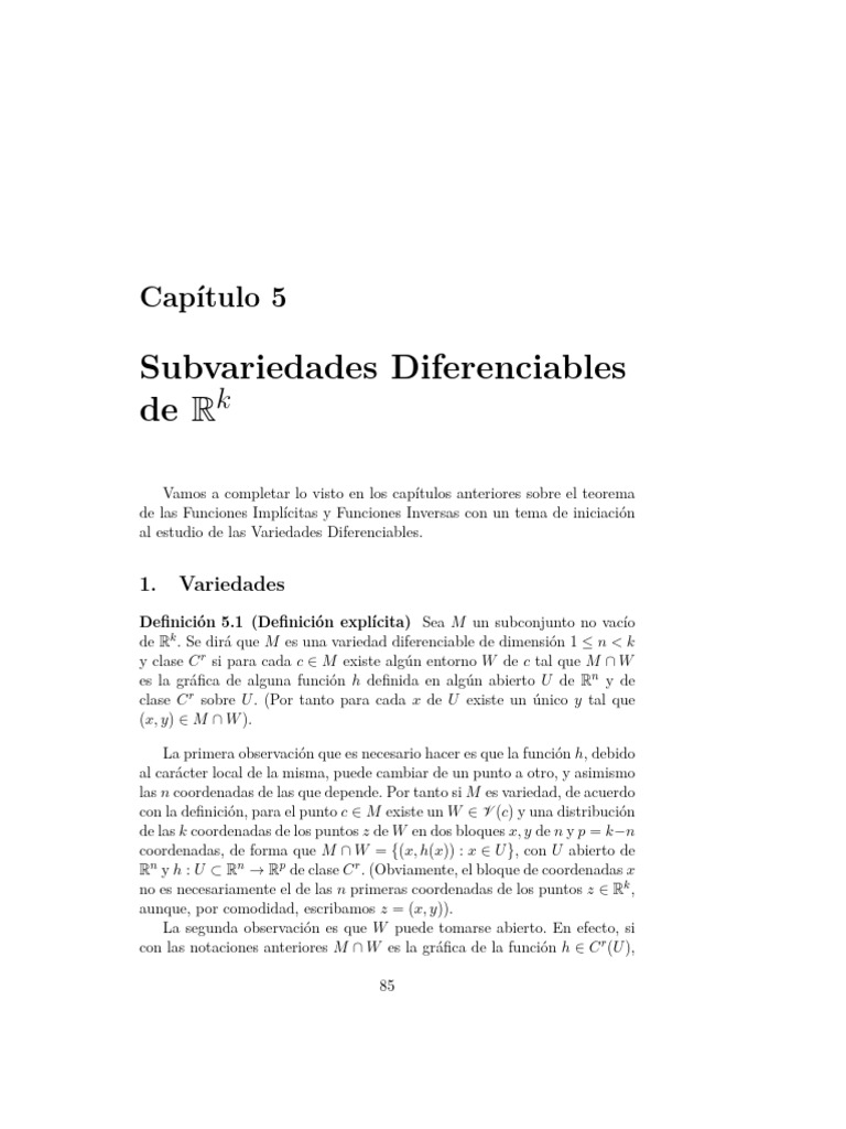 Ana Mate Tema 5 | PDF | Colector diferenciable | Colector