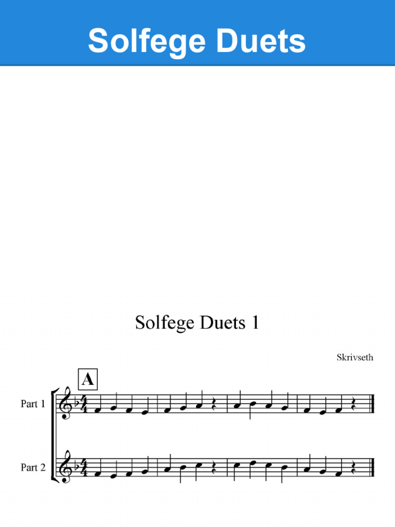 Solfege Duets - Treble Choir | PDF