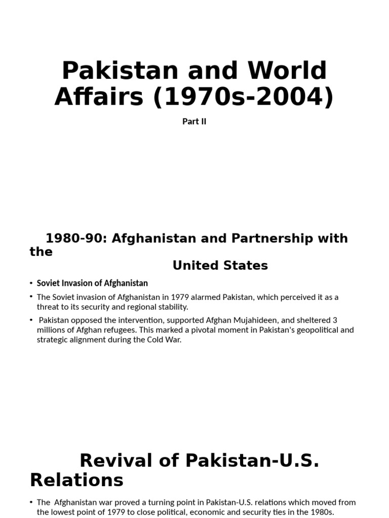 Pakistan's Foreign Relations (1970-2004) | PDF | Pakistan | Afghanistan