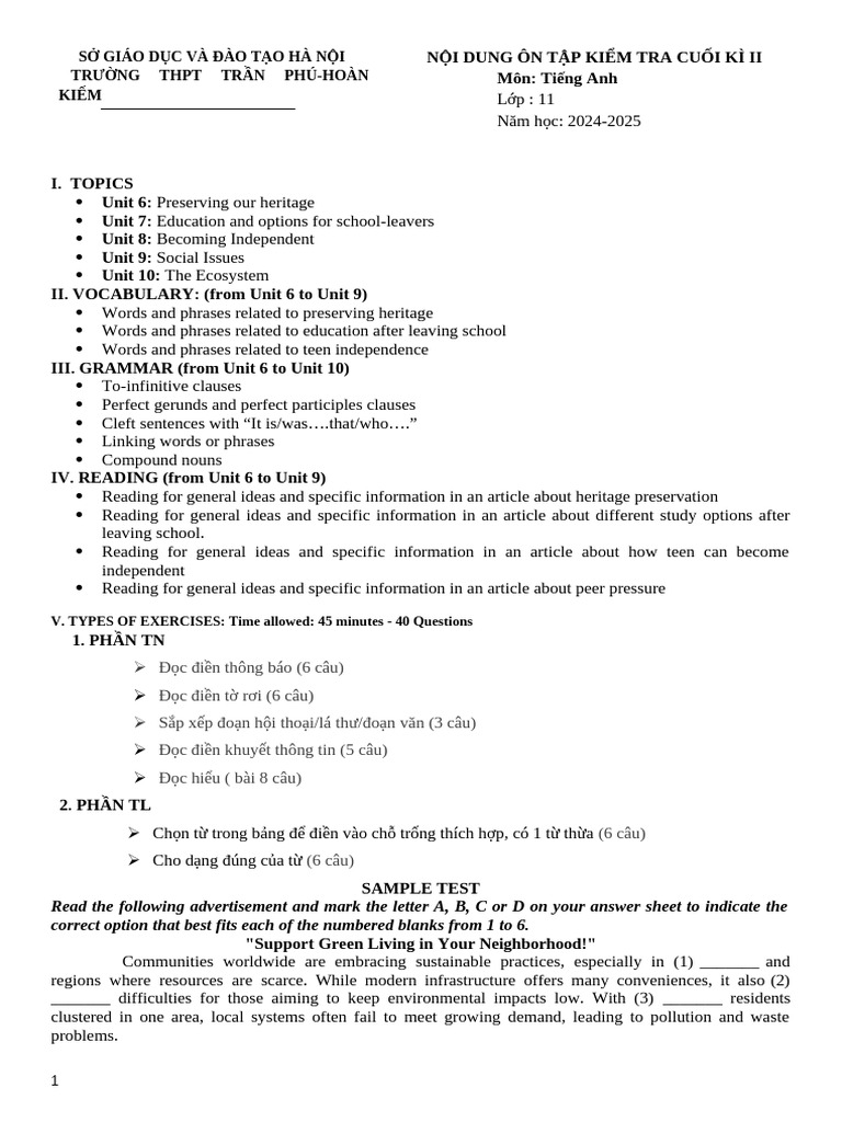 k11 Noi Dung On Tap ck2 2425 - 273202516 | PDF | Renewable Energy | Energy Development