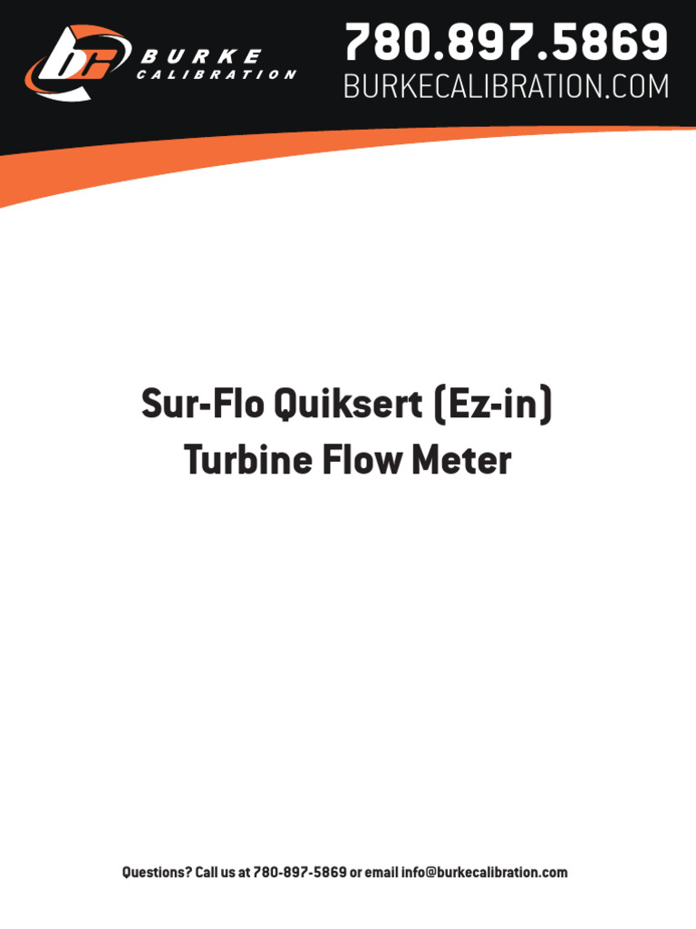 SUR-FLO-Quiksert - Turbine Flow Meter - Data Sheet | PDF | Flow ...