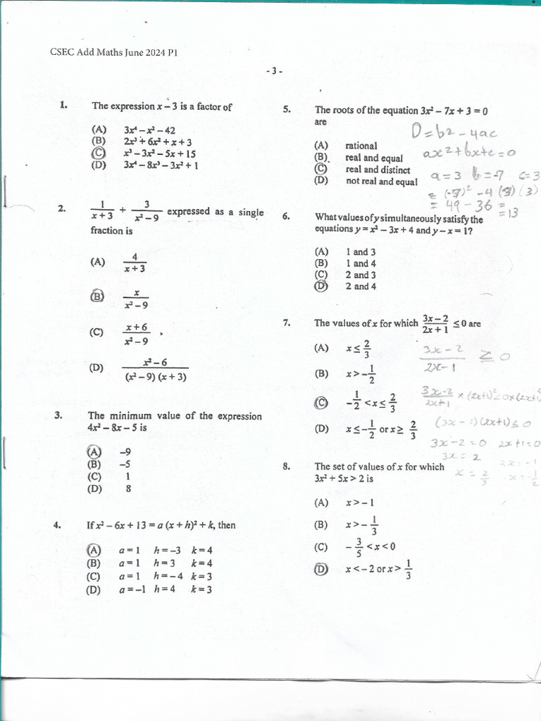 Add Math June 2024 P1 | PDF