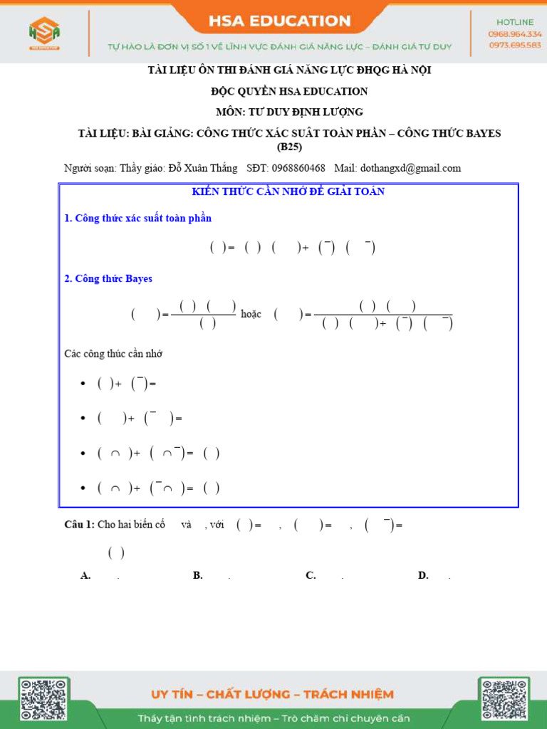 G THC XC Sut Ton PHN - CNG THC Bayes | PDF