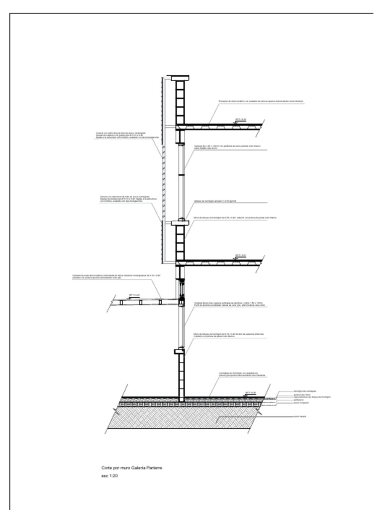 Corte por muro en Galería Parterre | PDF | Elementos arquitectónicos ...