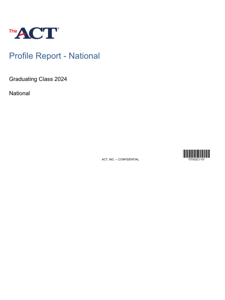 2024 Act National Graduating Class Profile Report | PDF | Race And ...
