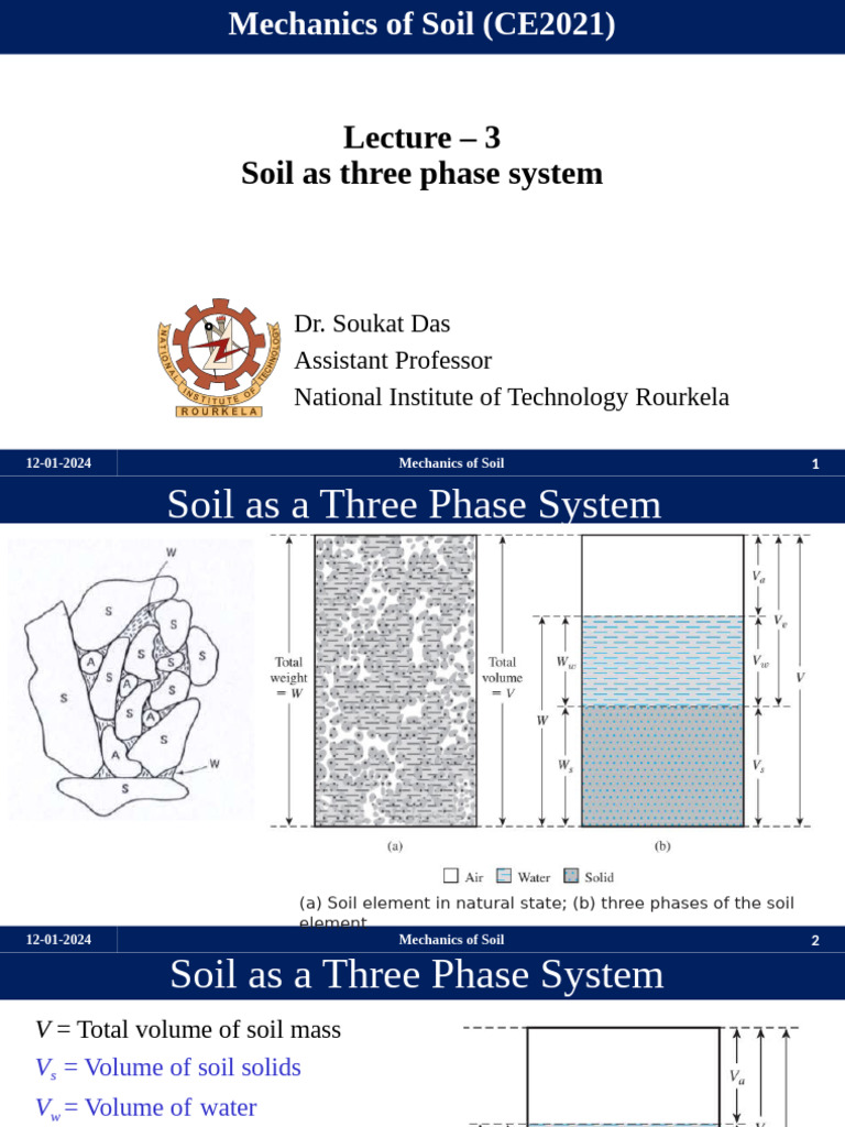 Soil Mechanics: Three Phase System | PDF | Soil Mechanics | Soil