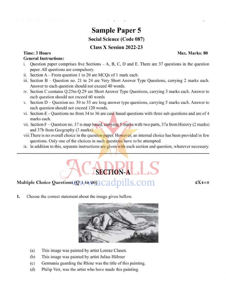 Social Science Sample Paper 5 | PDF