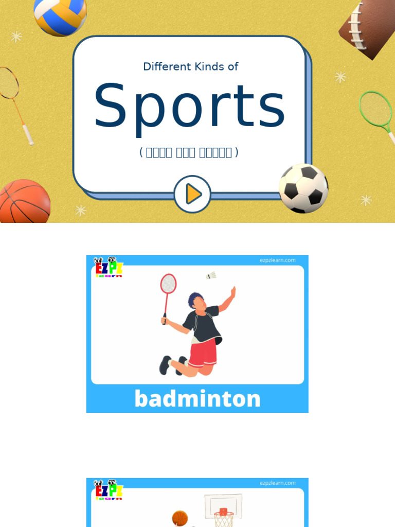 Sports Flashcards With Words View Online or Free PDF Download PDF | PDF