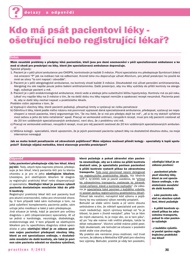 Kdo Má Psát Léky | PDF