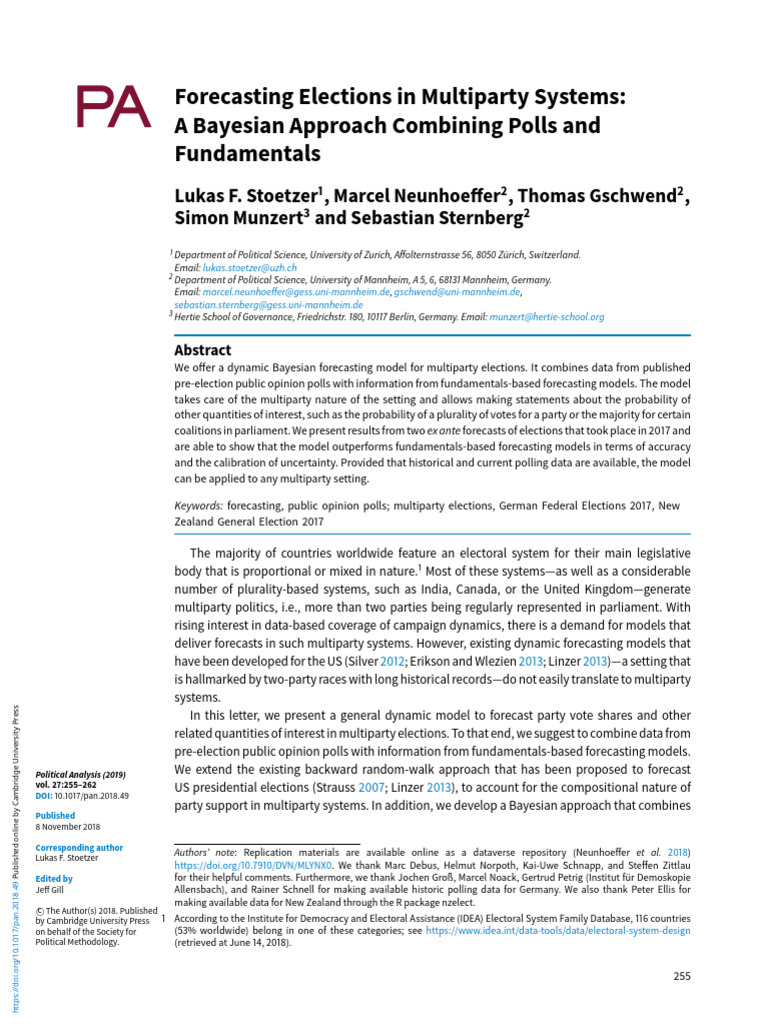 2 216 Forecasting-Elections-In-Multiparty-Systems-A-Bayesian-Approach-Combining-Polls-And ...