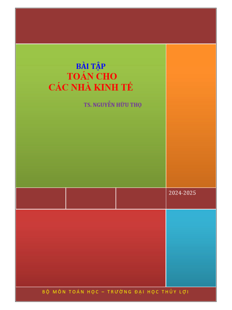 Bai Tap Mon Toan Cho Cac Nha Kinh Te | PDF