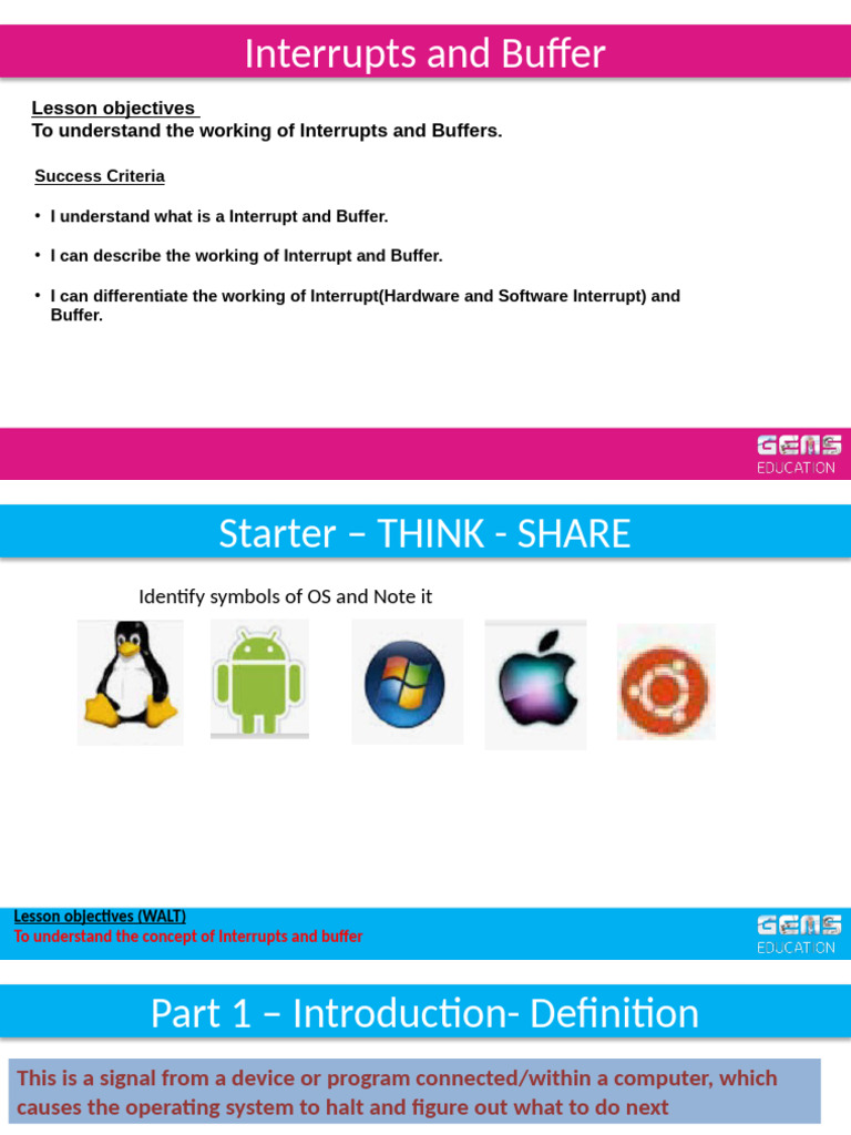 Interrupts and Buffer | PDF | Operating System | Data Buffer