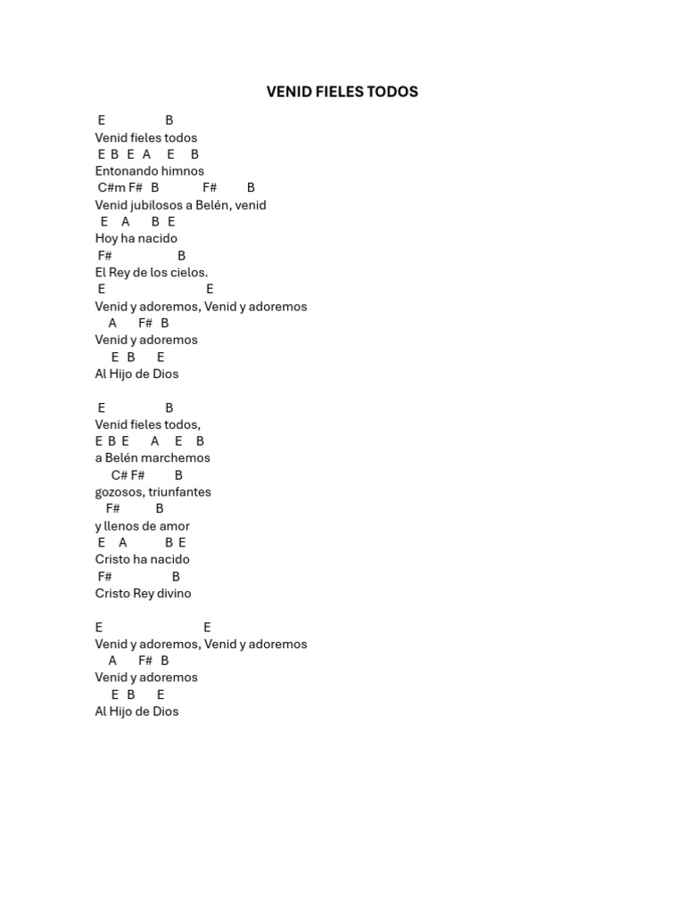 Venid Fieles Todos | PDF