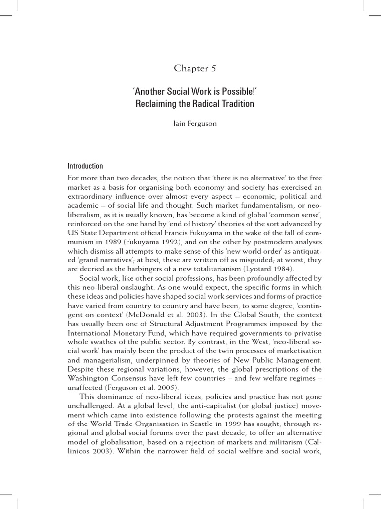 Reclaiming Radical Social Work | PDF | Neoliberalism | Social Work