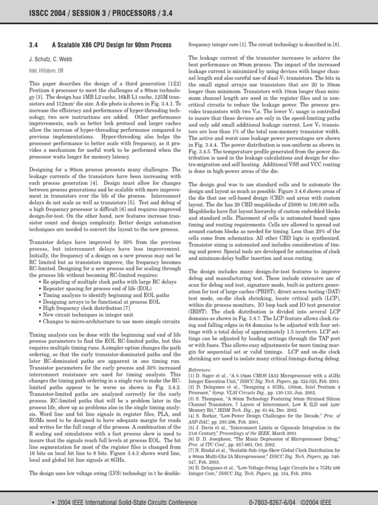 Scalable X86 CPU Design For 90nm Process | PDF | Central Processing ...