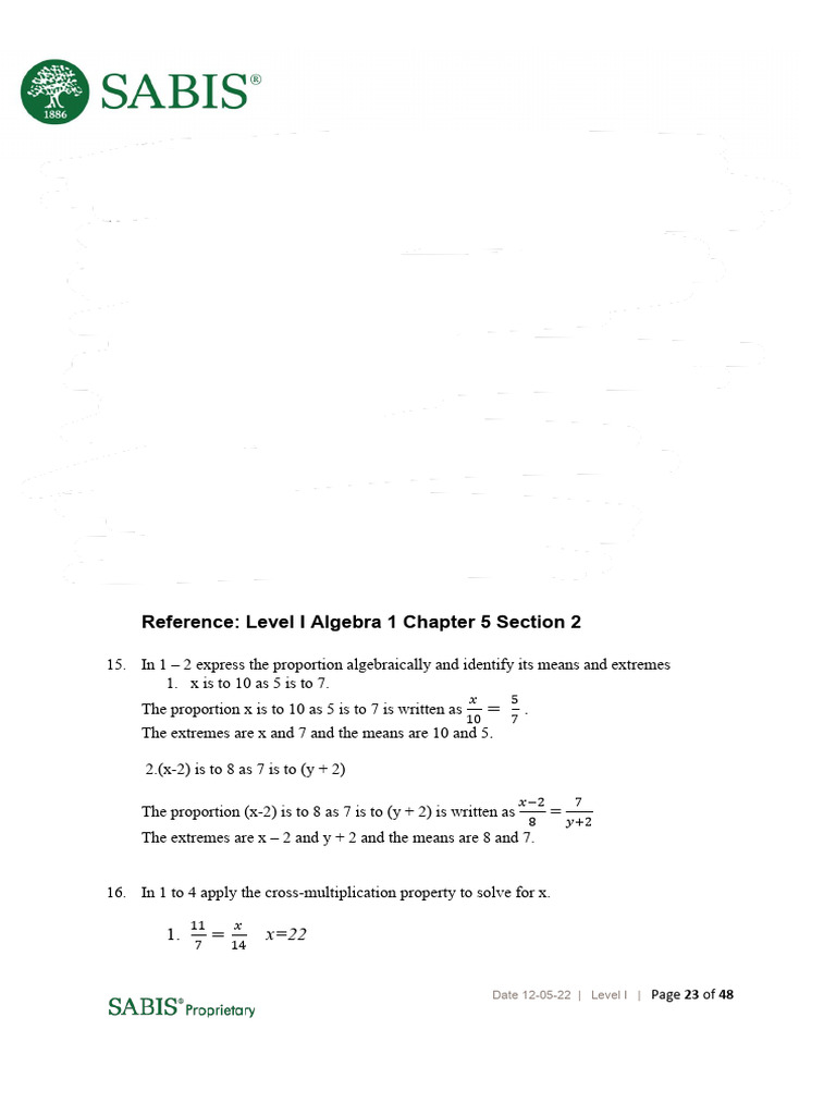 Algebra 1: Ratios, Proportions, and Percentages | PDF | Gallon ...