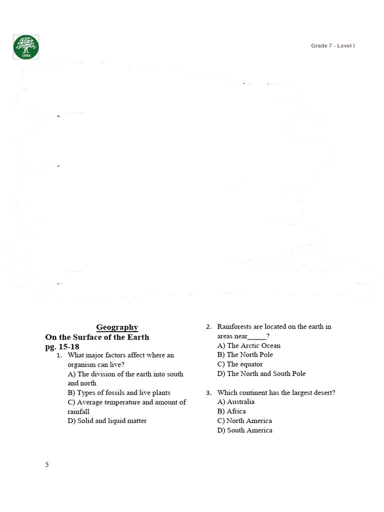 Geography Revision - Sheet Qs | PDF | Map | Longitude