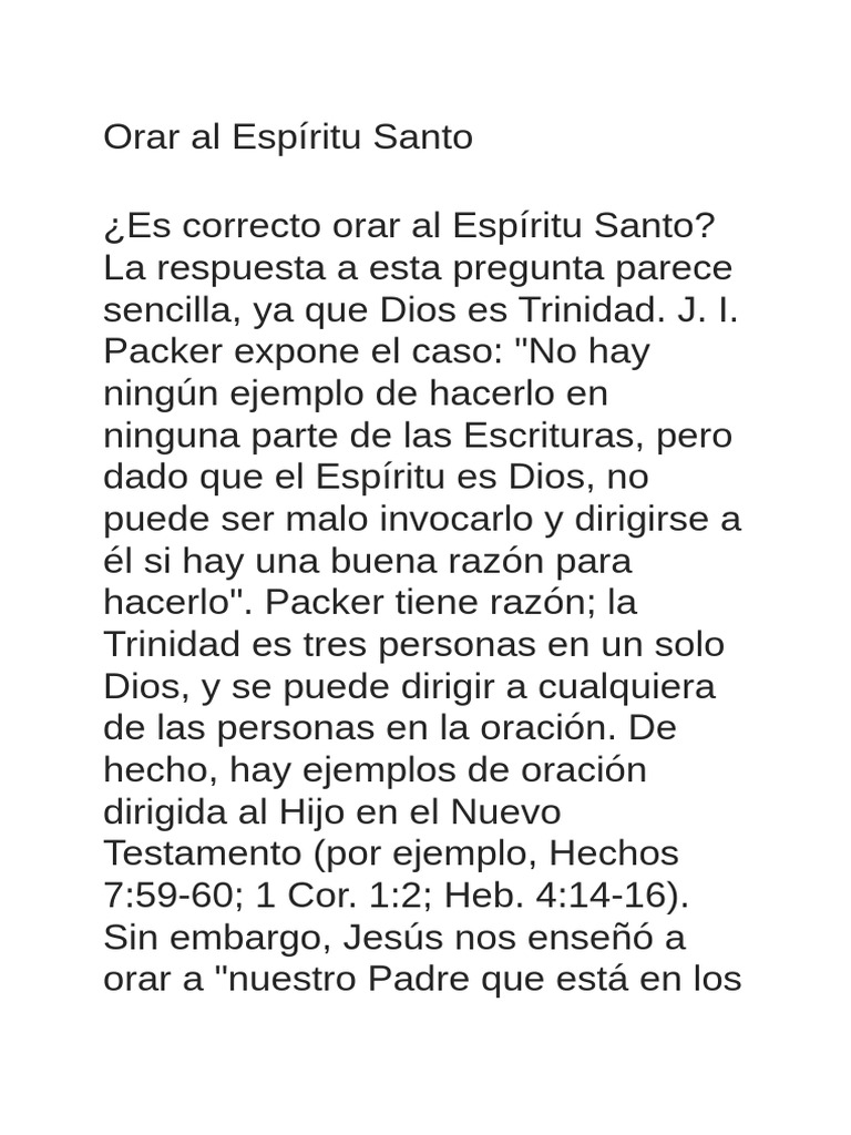 Orar Al Espíritu Santo | PDF