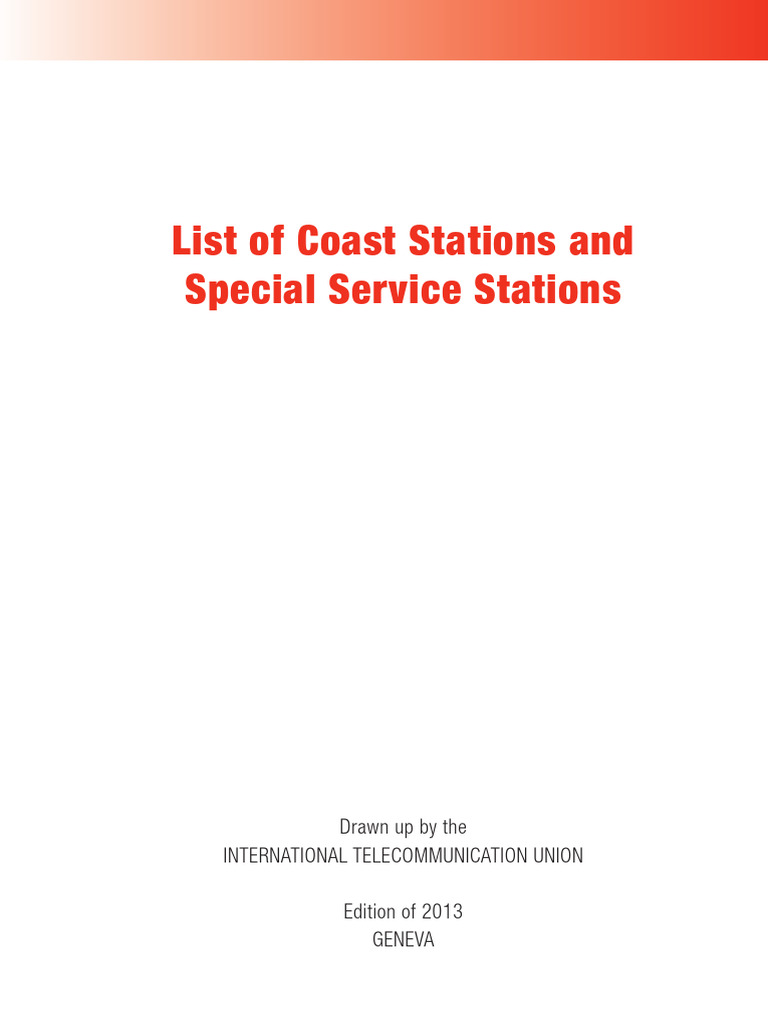 Coast Stations List by ITU 2013 | PDF | Hertz | Radio