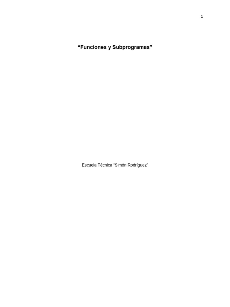 Funciones Y Subprogramas (Gabriel Calderón 6to de Informática) | PDF | Objeto (informática ...