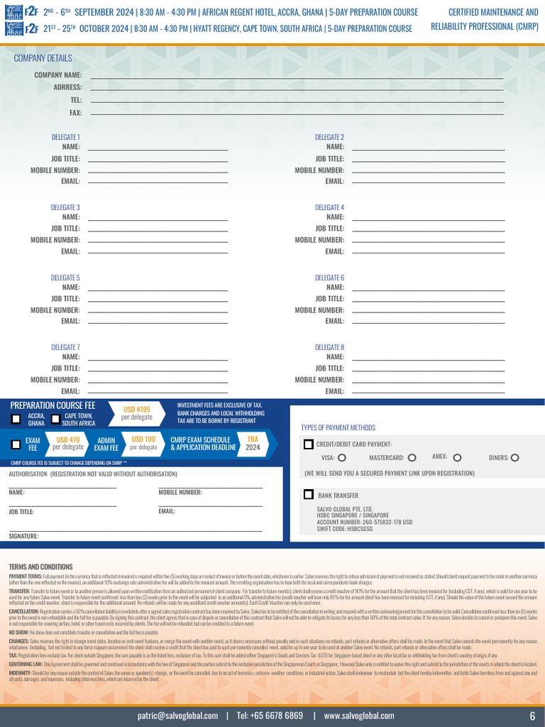 REG Cert Maint and Reliability Prof CMRP ZA GH PC | PDF | Indemnity | Taxes