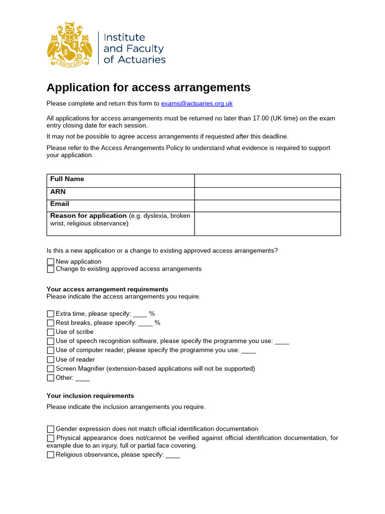 Access Arrangements Application Form | PDF | Headphones