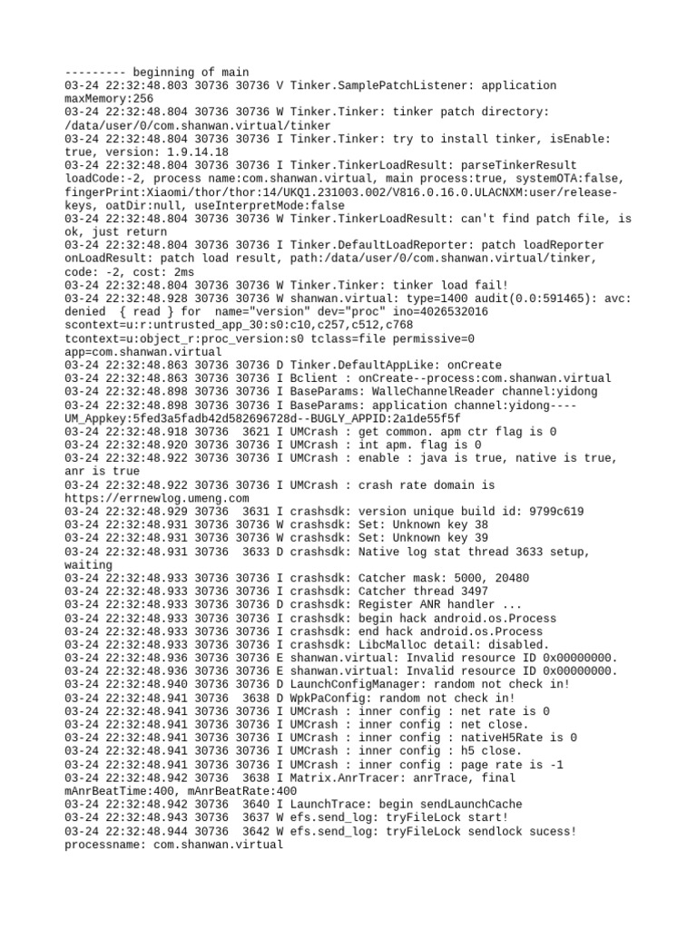 Com - Shanwan.virtual Logcat | PDF | System Software | Software