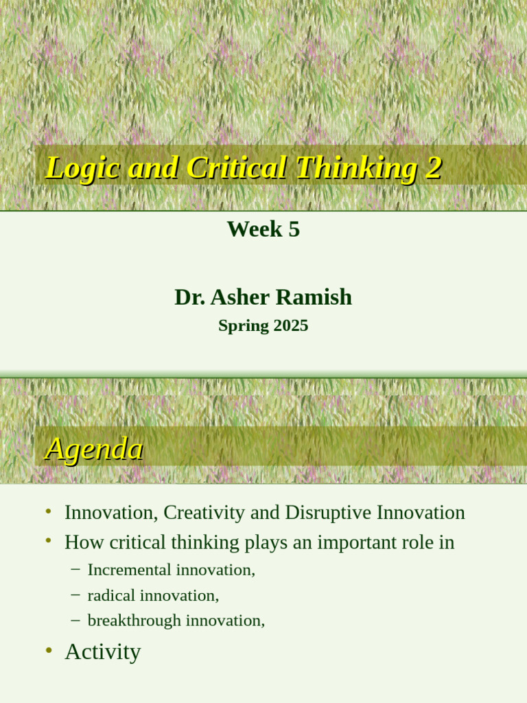 Innovation and Critical Thinking Insights | PDF | Innovation | Creativity