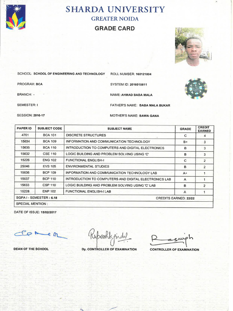 Bachelor Degree Transcripts | PDF