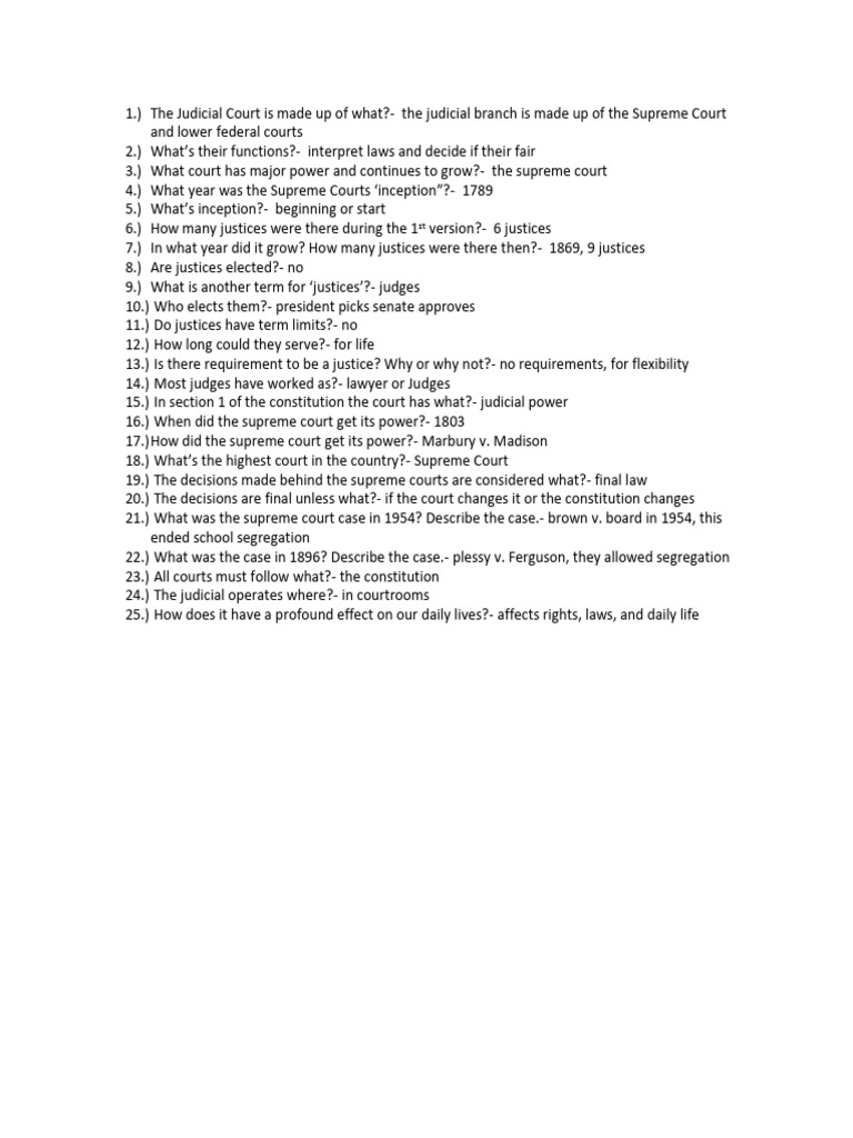 Judicial - Branch - Questions 6 | PDF