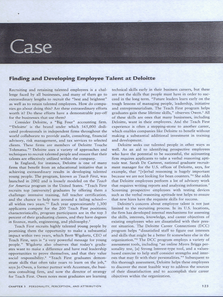 Finding & Developing Employee Talent at Deloitte | PDF