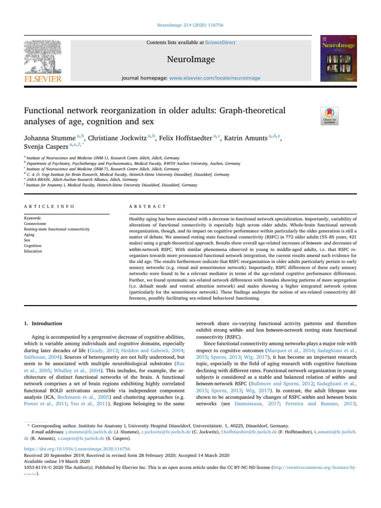 Brain Reorganization Older Adults | PDF | Principal Component Analysis | Bootstrapping (Statistics)