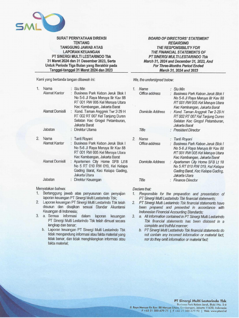 Smle - Spd Per 31 Maret 2024 | PDF
